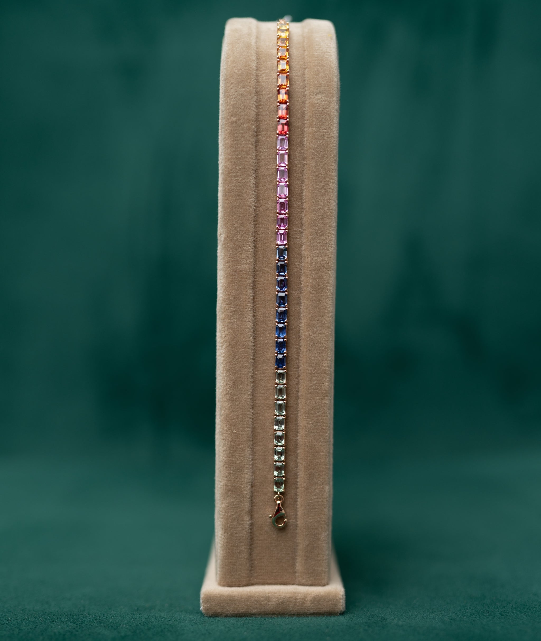 18K Rose Gold Rainbow Ceylon Sapphire Bracelet – Lihiniya Gems AU